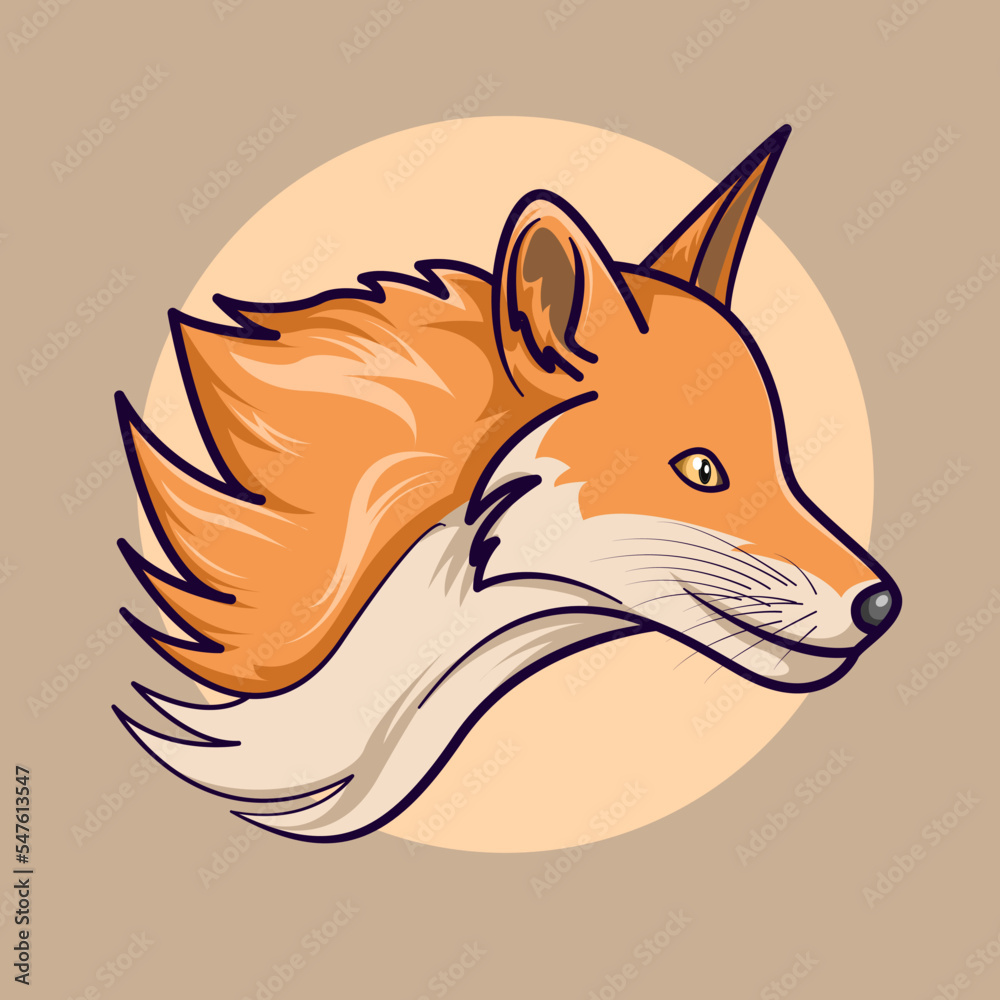 vector illustration of cartoon fox logo Stock Vector | Adobe Stock