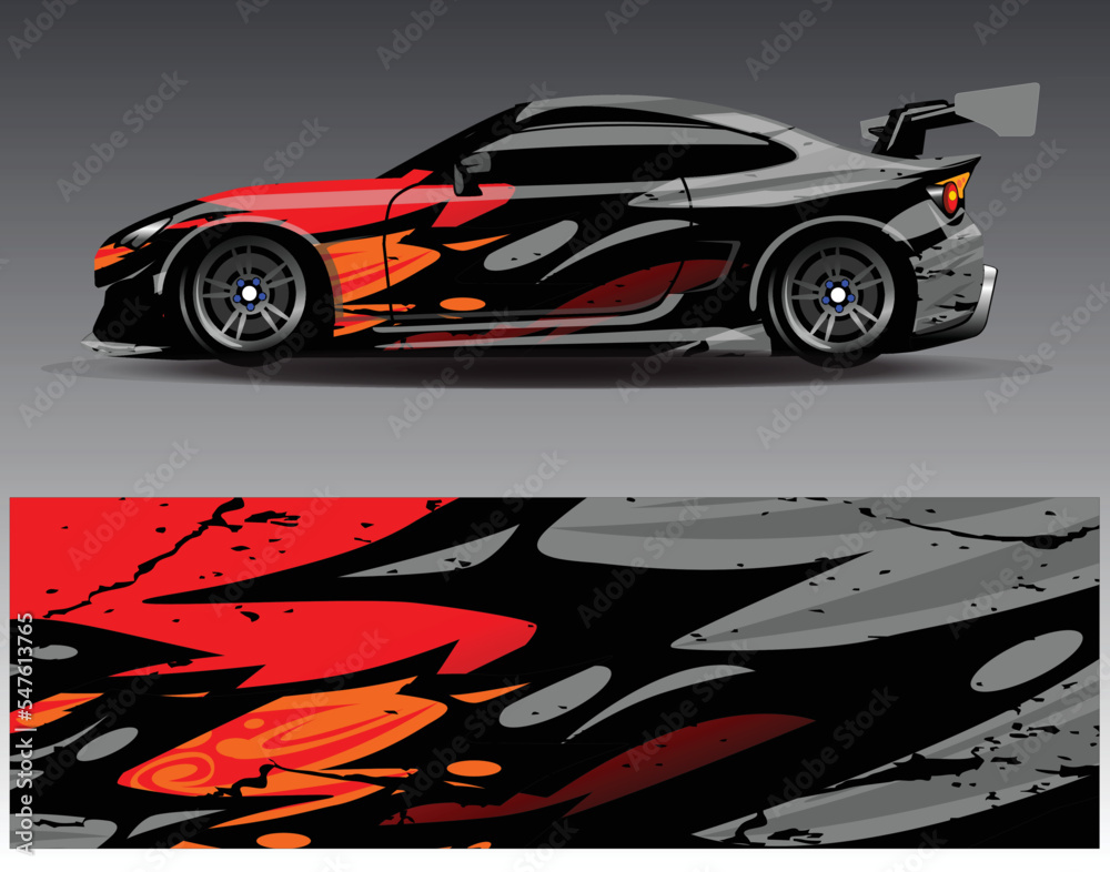 Graphic abstract stripe racing background designs for vehicle rally ...