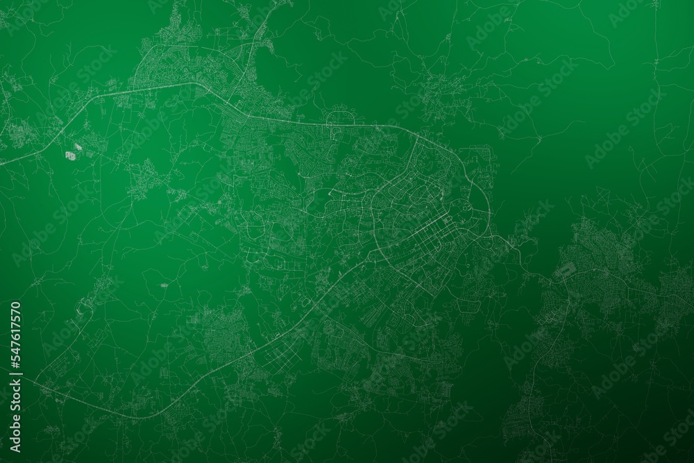 Map of the streets of Abuja (Nigeria) made with white lines on abstract ...