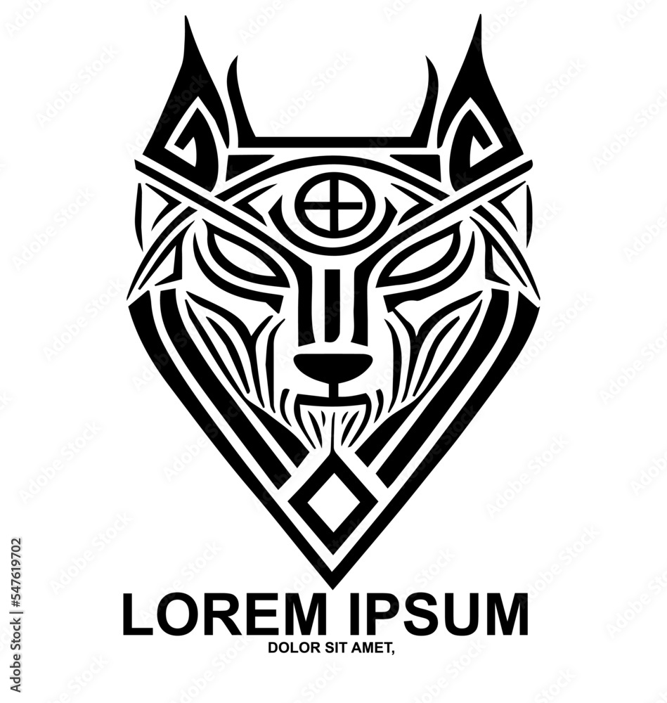 tattoo design tribal wolf fox tribal tattoo Polynesian Maori Mayan Inca ...