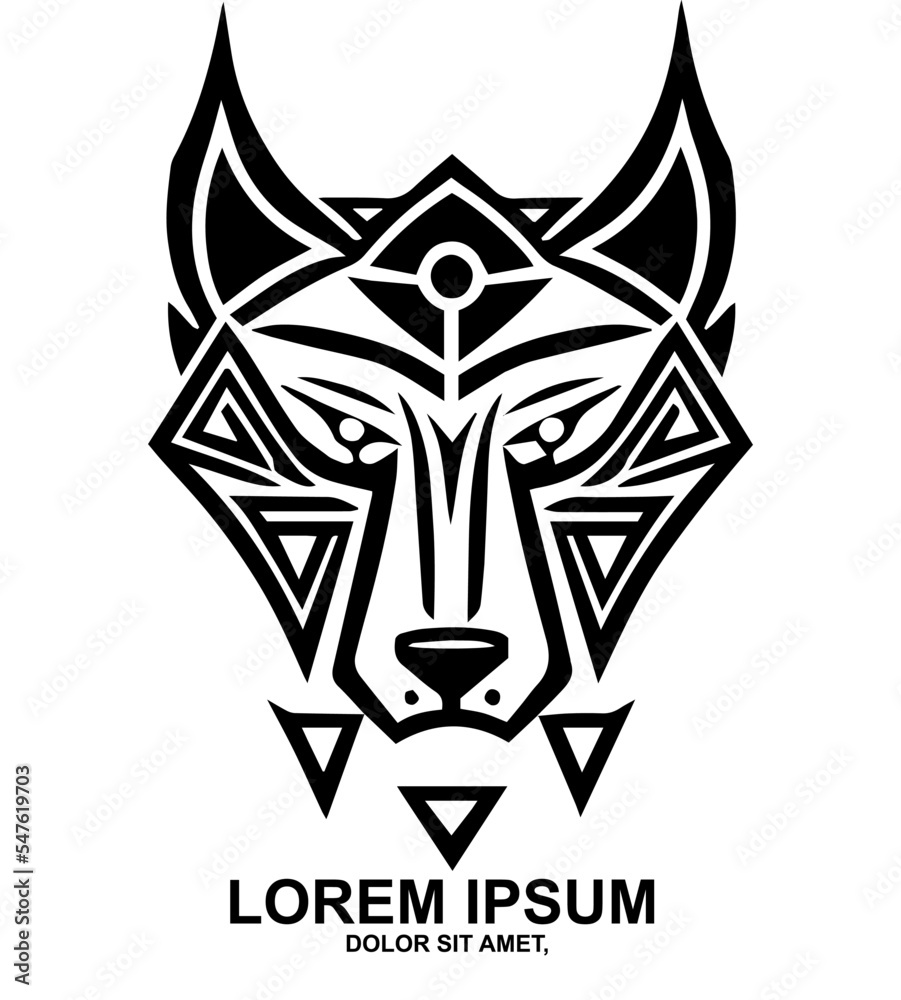 tattoo design tribal wolf fox tribal tattoo Polynesian Maori Mayan Inca ...