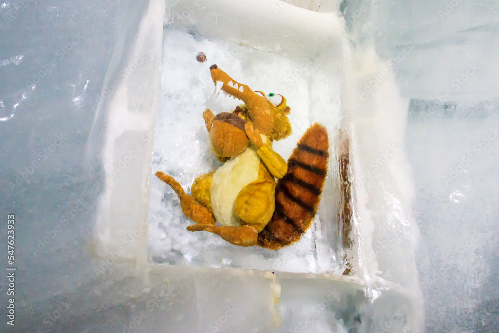 Scrat Squirrel Of The Ice Age Movie Frozen In Ice Palace Of