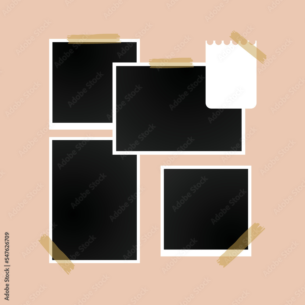 Mood board mockup photo frame design Stock Vector | Adobe Stock