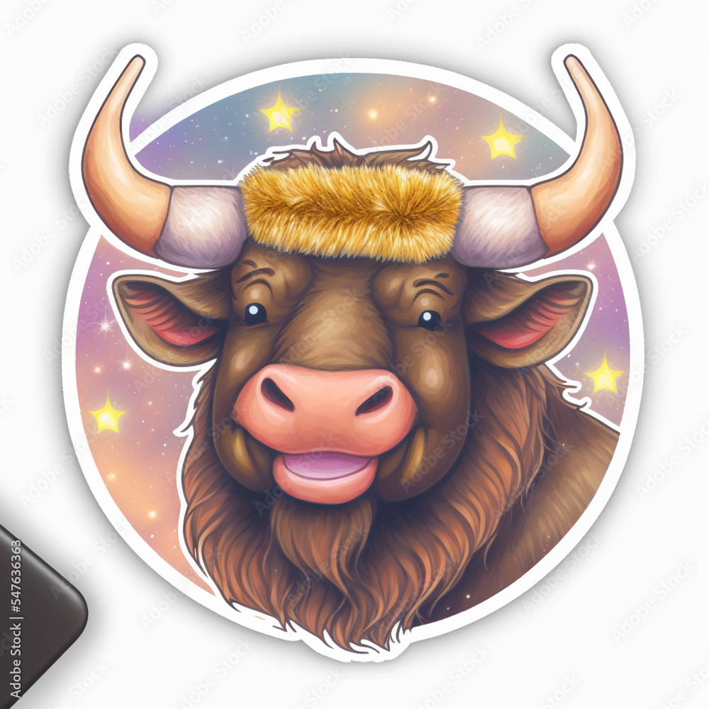 Christmas gaur sticker Stock Illustration | Adobe Stock