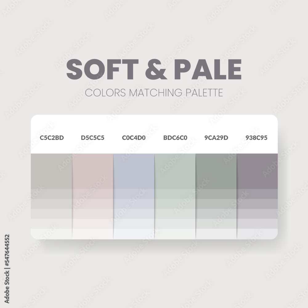 Color palette in a Soft and Pale colour themed collections. Color ...