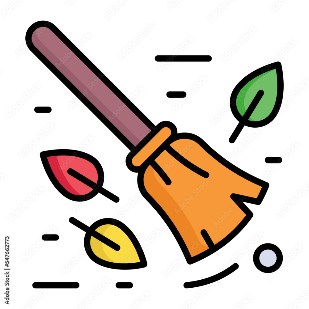 Broomstick, Broom, cleaning icon in modern style for website mobile ...