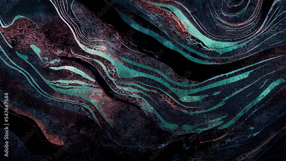 grunge texture background is blue and green with yellow veins on the ...