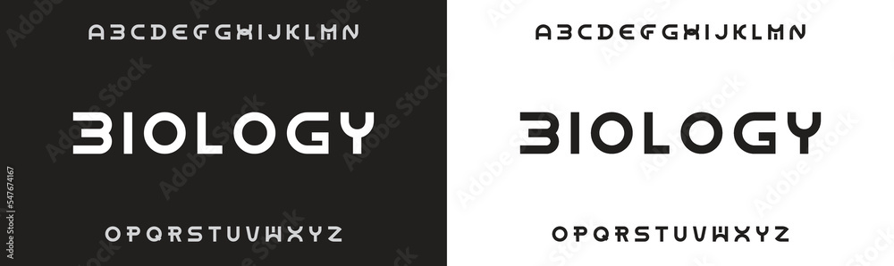 BIOLOGY Elegant Modern alphabet letters font. Classic Tech Lettering ...