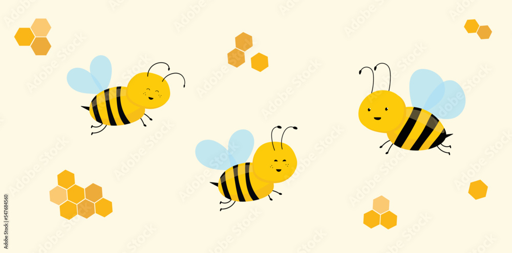 Cartoon bees design Stock Vector | Adobe Stock