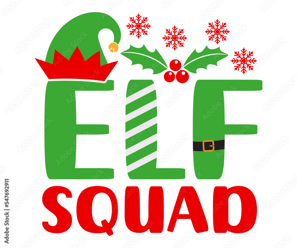 Elf Squad Svg Christmas Svg Merry Christmas Svg Funny Christmas
