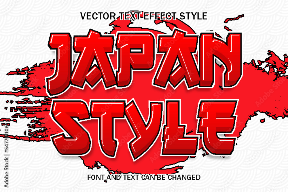 japan style typography lettering 3d editable text effect font style ...