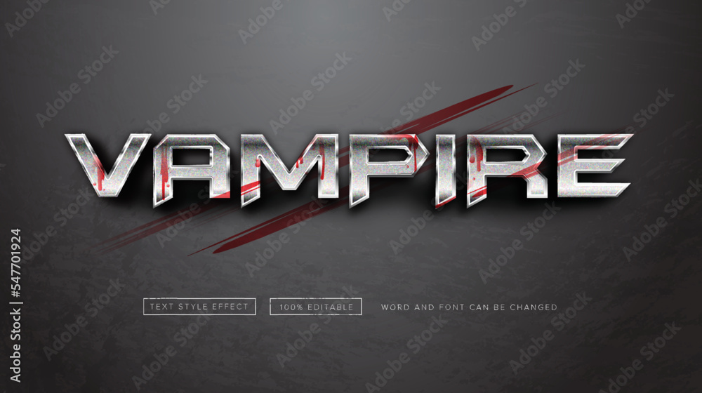 blood on chrome vampire text effect editable free download Stock Vector ...