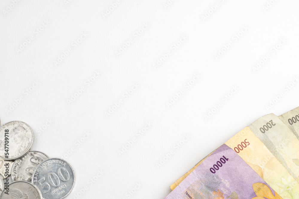Indonesian Rupiah background with empty negative plain space for text ...