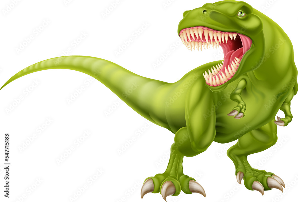 Tyrannosaurus T Rex Dinosaur Cartoon Roaring Stock Illustration | Adobe ...