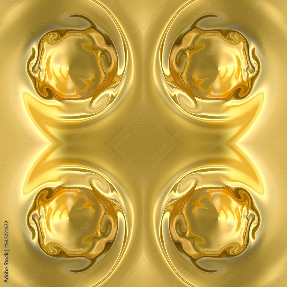 Seamless Symmetrical Background With A Golden Round Figure With Curls seamless-symmetrical-background-with-a-golden-round-figure-with-curls