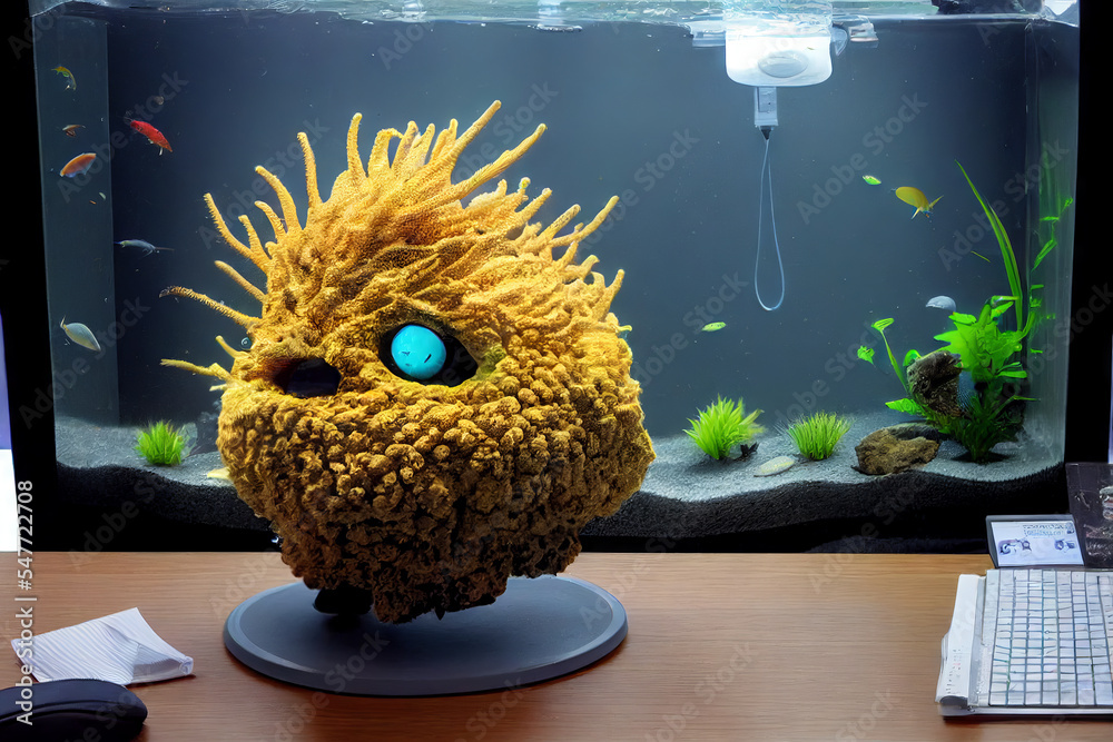 Weird ameba or virus like alien creature with a huge eye, super cute ...