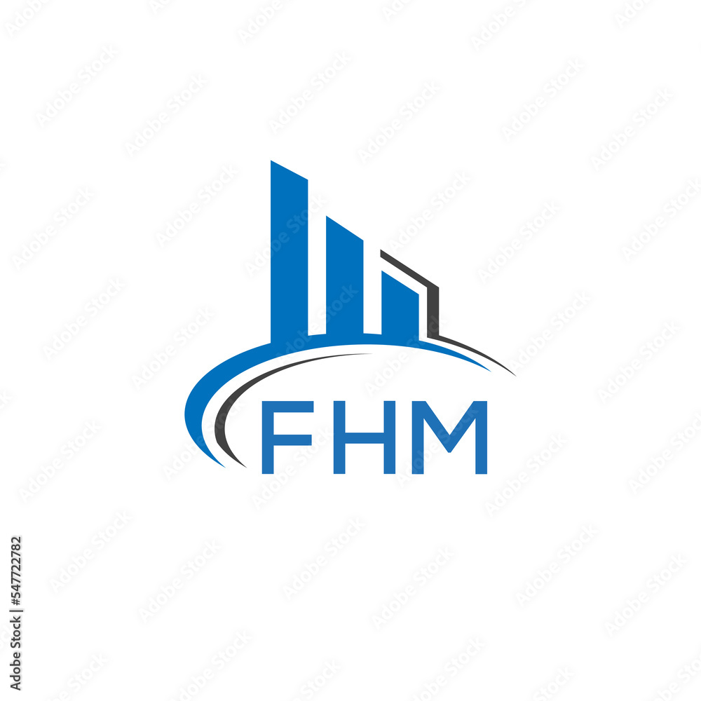 FHM letter logo. FHM blue image. FHM Monogram logo design for ...