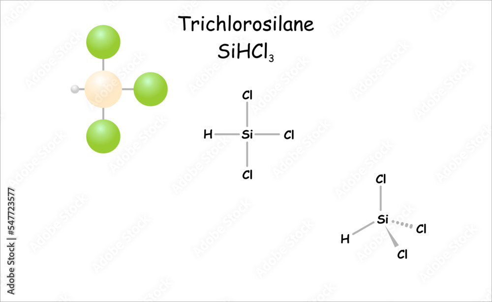 Stylized Molecule Model Structural Formula Of Trichlorosilane Stock Vektorgrafik Adobe Stock
