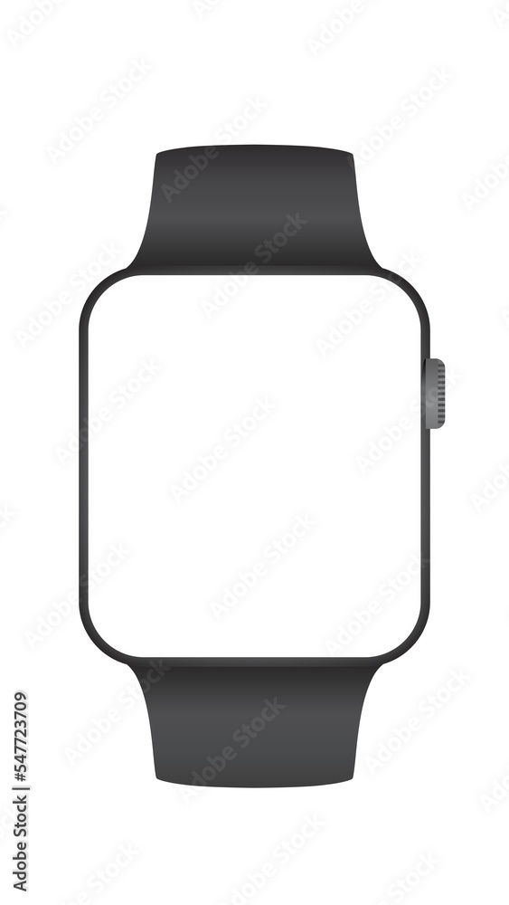 Smartwatch mockup isolated on white transparent background. Stock ...