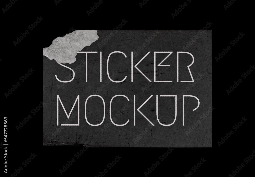 Rectangle Sticker Paper Texture Mockup Template Stock Template | Adobe ...
