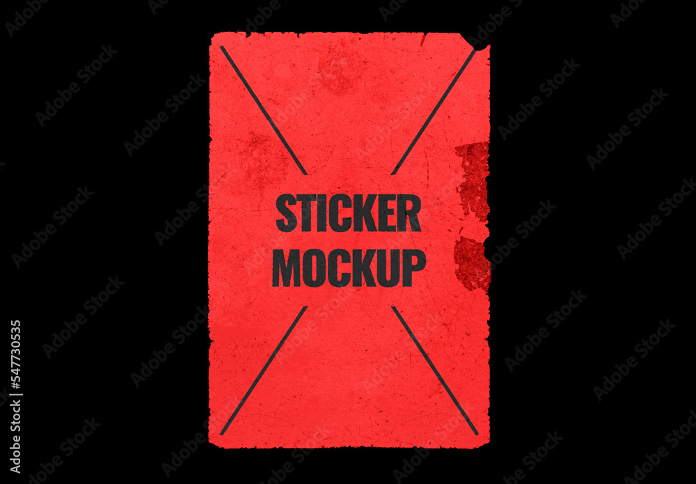 Rectangle Sticker Paper Texture Mockup Template Stock Template | Adobe ...