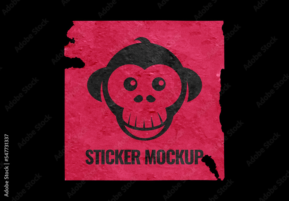 Square Sticker Paper Texture Mockup Template Stock Template | Adobe Stock