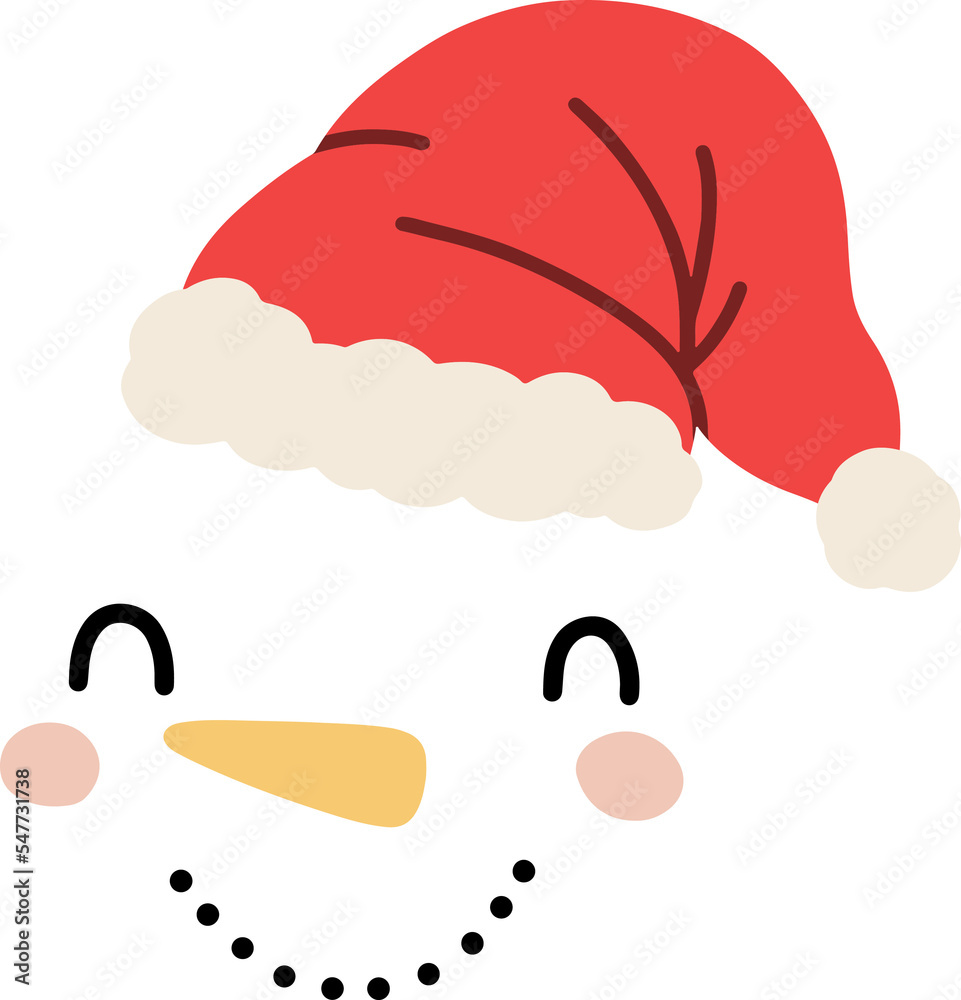 Snowman face cartoon illustration Stock Illustration | Adobe Stock