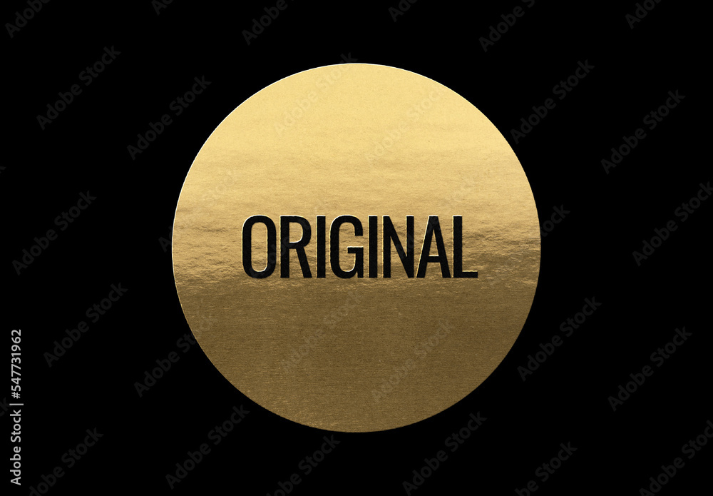 Gold Round Sticker Paper Texture Mockup Template Stock Template | Adobe ...
