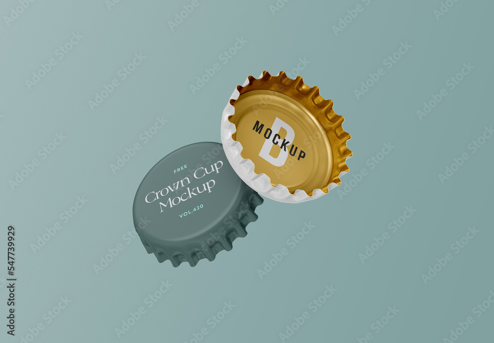 Crown Caps Mockup Stock Template | Adobe Stock