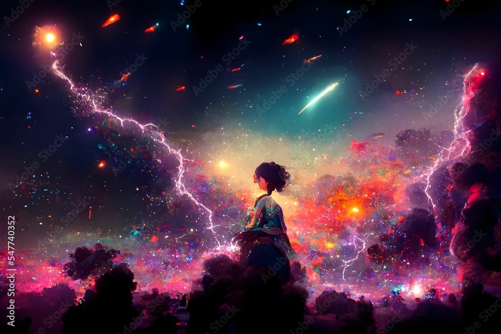 Ai generated illustration of universal explosion, war of the worlds in ...