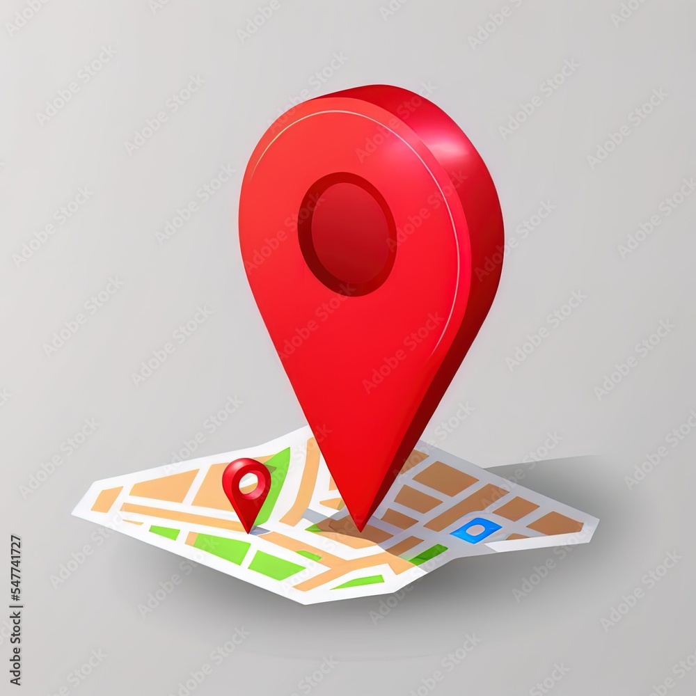 Red Locator mark on map and location pin or GPS navigation icon sign ...