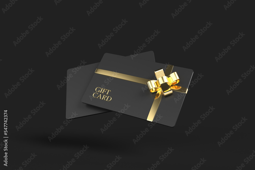 Luxury privilege gift cards with a golden ribbon for loyalty membership ...