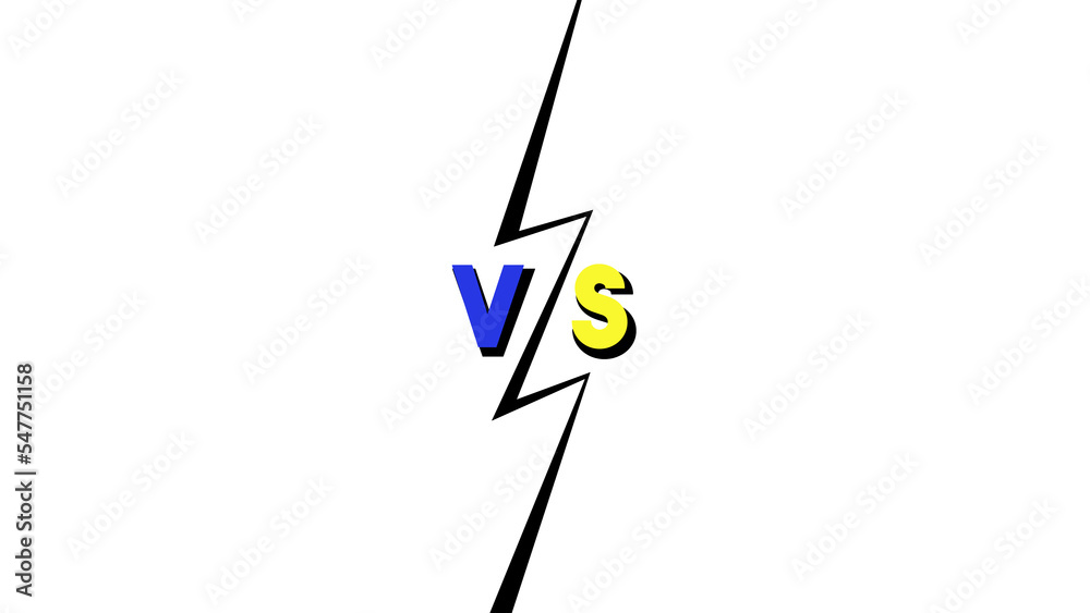 Isolated cutout: a side (blue) versus another (yellow), represented as ...