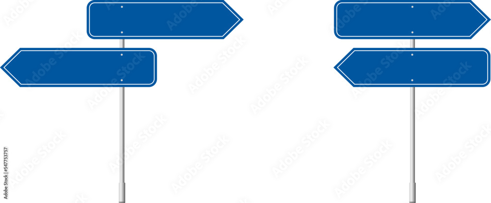 Blank signs vector for information of road direction, maps, text or ...