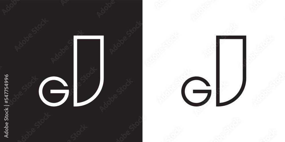 Minimal GJ logo. Icon of a JG letter on a luxury background. Logo idea ...