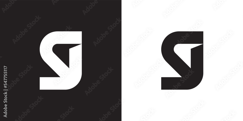 Minimal SJ logo. Icon of a JS letter on a luxury background. Logo idea ...