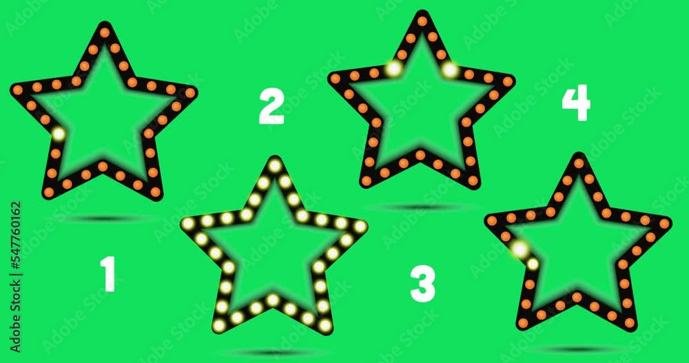 Animated motion graphics set of marquee lights flashing in 4 different ...
