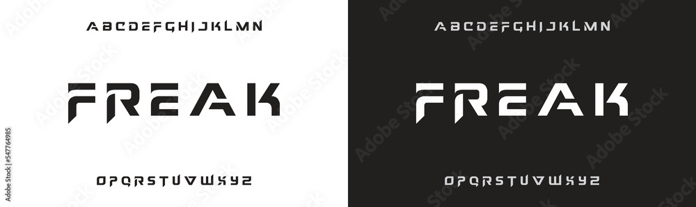 FREAK minimal technology letter typography design. Unique font and ...
