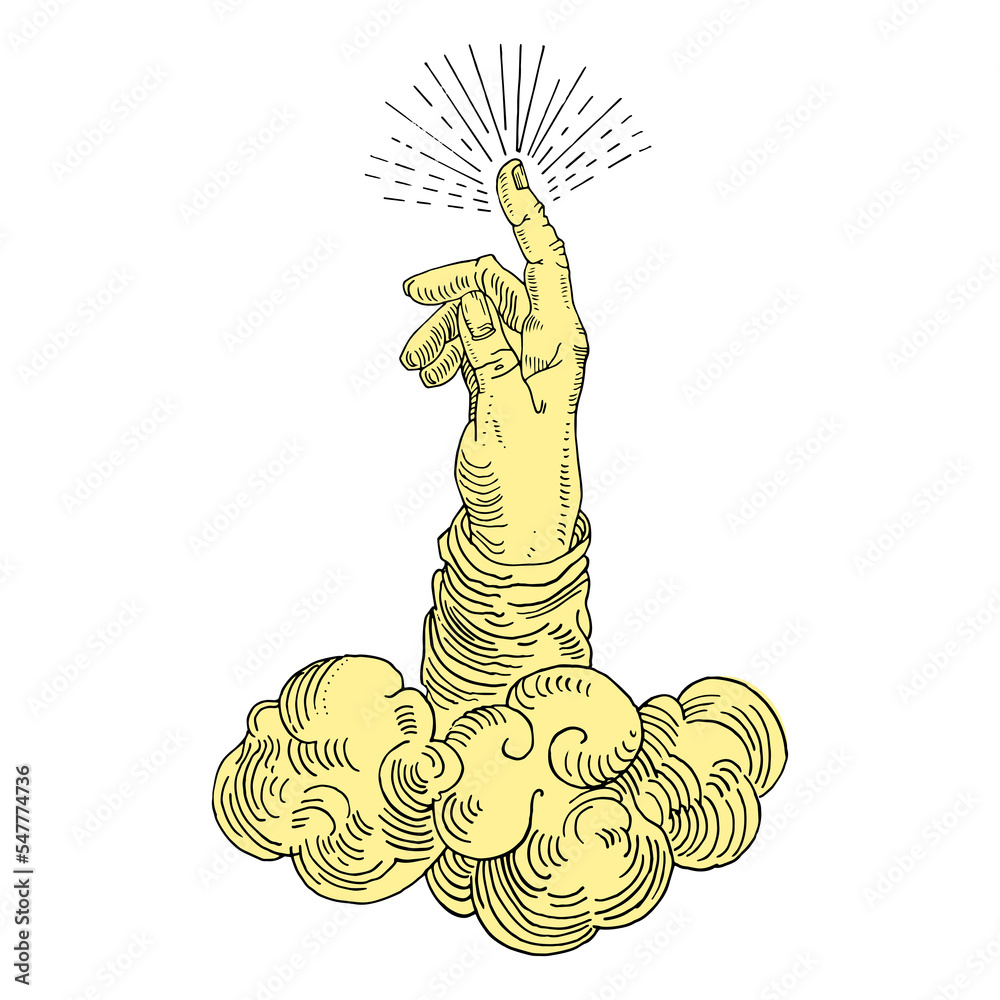 Hand of God, a symbol that indicates the intervention of divine power ...