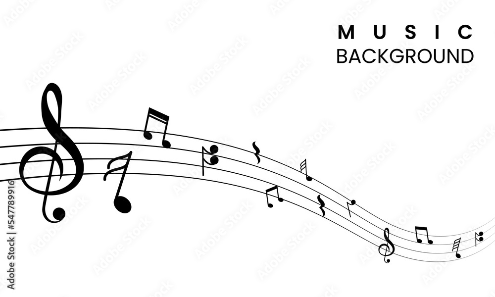 Stave Abstract Musical Background vector, music background vector Stock ...