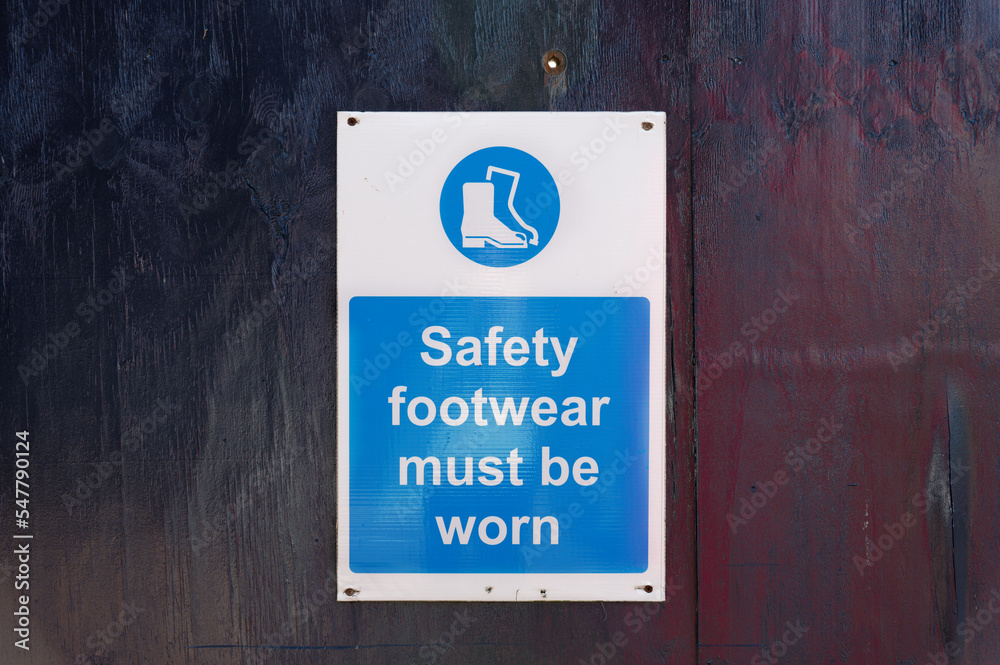 Construction site health and safety message rules sign board signage on ...