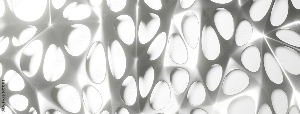 Abstract black and white background bionic pattern in design 3d render ...