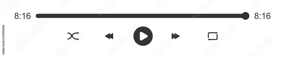 Audio or video player progress loading bar with time duration slider ...