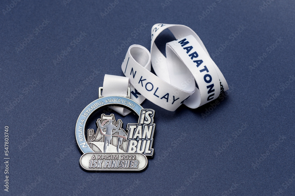 ISTANBUL, TURKEY - NOVEMBER , 2022: Istanbul Marathon finisher medal ...