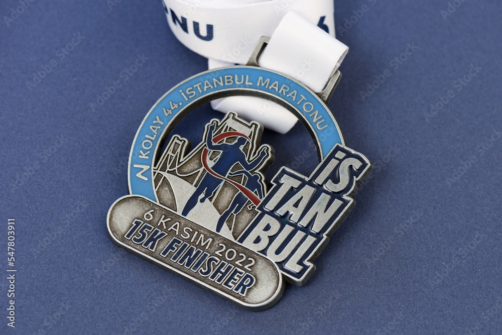 ISTANBUL, TURKEY - NOVEMBER , 2022: Istanbul Marathon finisher medal ...