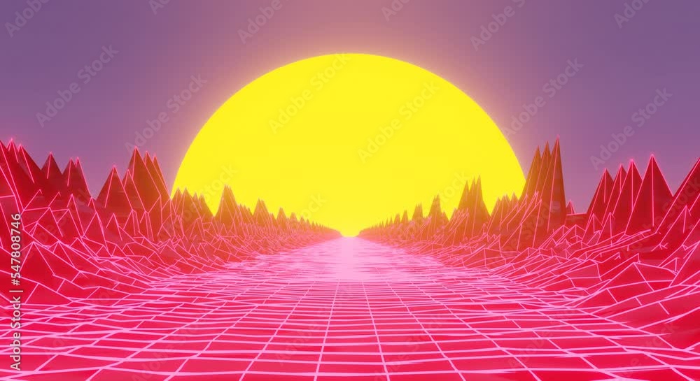 4K metaverse futuristic footage video, background 1980s and 1990s retro ...