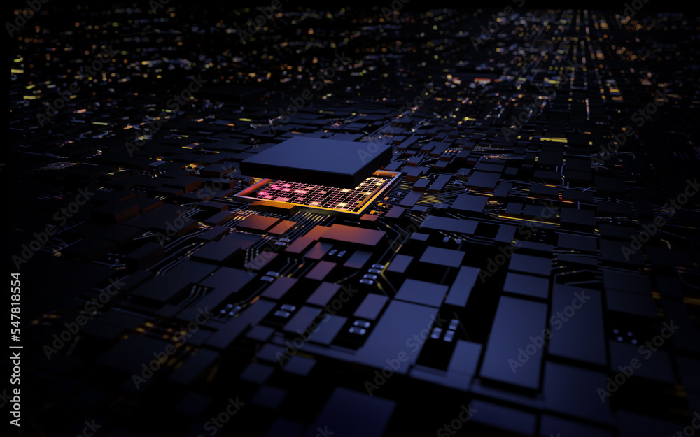 3D rendering microprocessor CPU chipset central processor unit on the ...