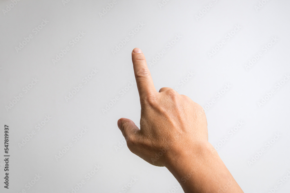 Male hand with index finger pointing to something. Stock Photo | Adobe ...