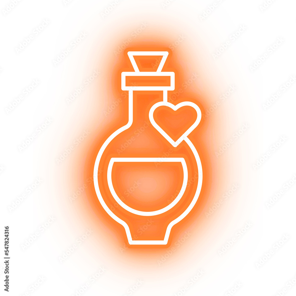 Neon orange potion icon, health potion on transparent background Stock ...