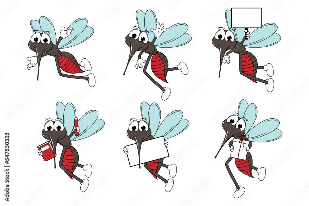 cute mosquito animal cartoon illustration Stock Vector | Adobe Stock